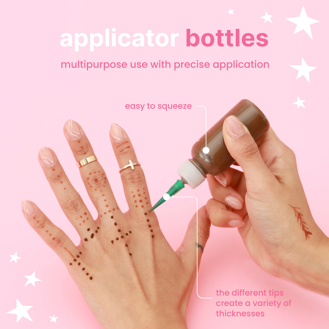 Henna Applicator Bottles plus Tips | Now at Mihenna