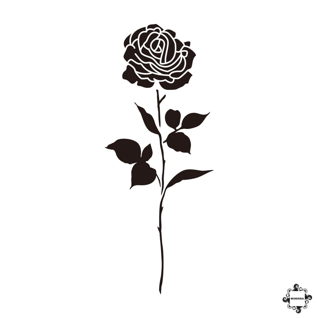 Rose Henna Flower Tattoo | New Henna Stencil from Mihenna